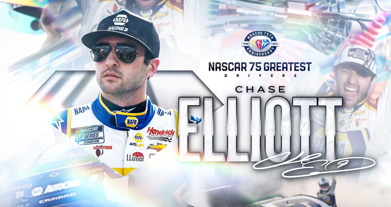 Chase Elliott agregado a la lista de los 75 Mejores Pilotos de la NASCAR
