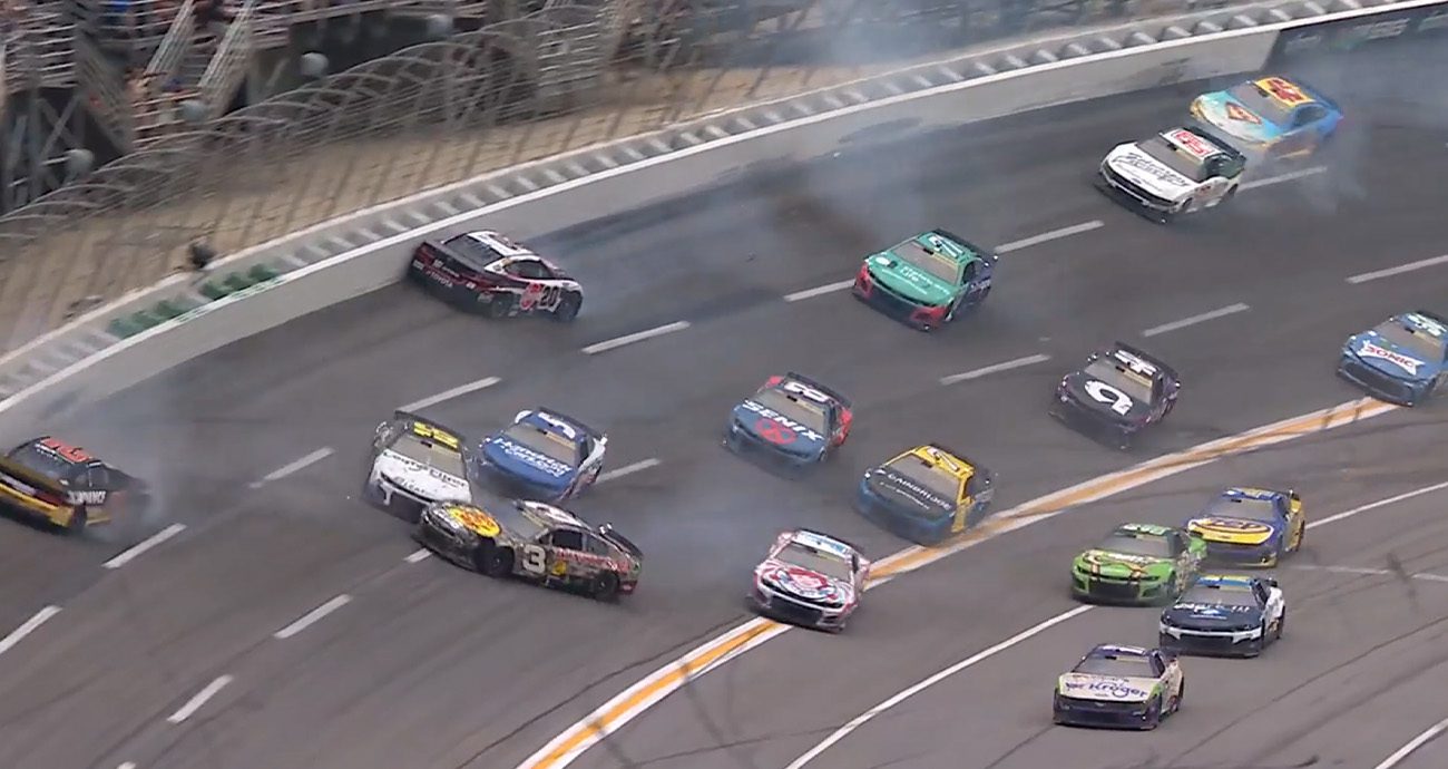 Brackets busted: Big crash strikes to end Stage 1 at EchoPark - NASCAR ...
